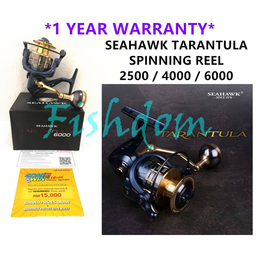 SEAHAWK TARANTULA SPINNING REEL 6+1BB 2500 / 4000 / 6000 | Shopee Malaysia