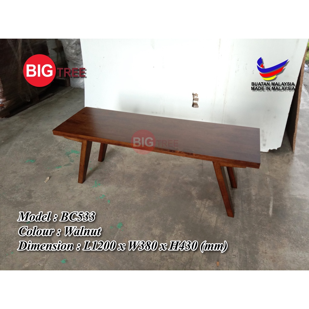 Big Tree Modern Rubber Wood Bench Chair / 4ft Bench Chair / Kerusi ...