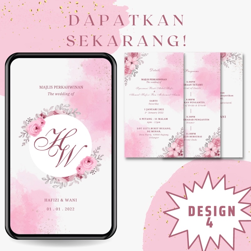 Kad Kahwin Digital Version 1 - Digital Wedding Invitation Card | Shopee ...