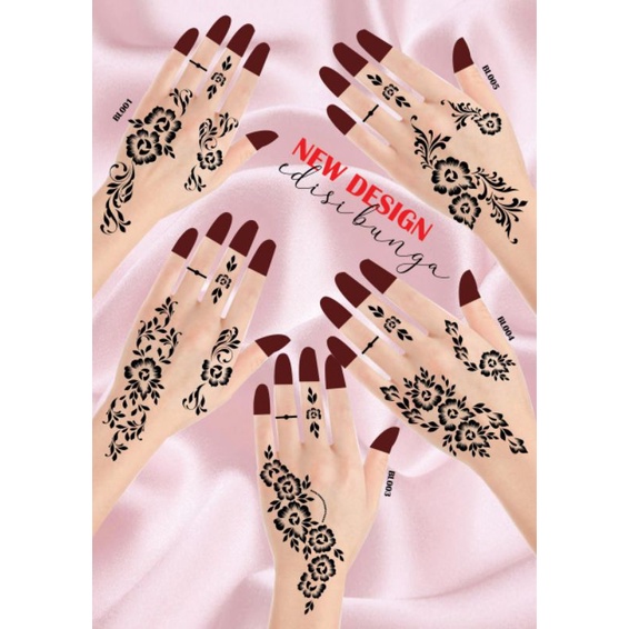 STICKER INAI CORAK BUNGA (tidak termasuk inai) | Shopee Malaysia