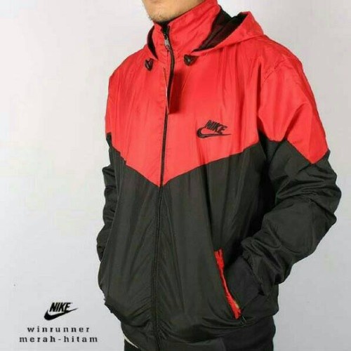 HITAM MERAH Combination parachute jacket/red and black men's clothes uk ...