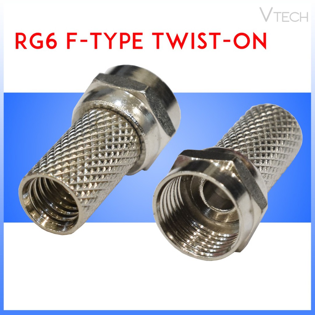 RG6 F-Type Twist-On Coaxial Cable RF Connector Male CCTV - Ready Stock ...