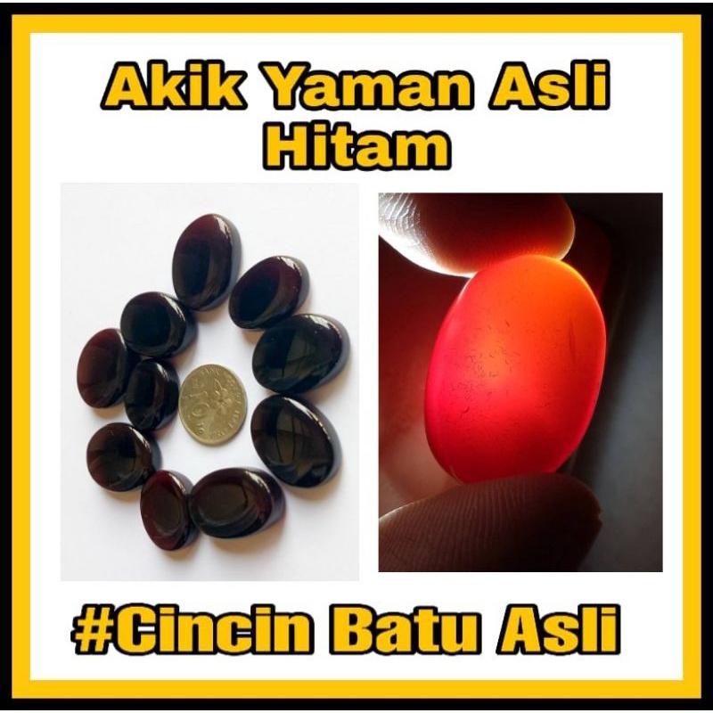 BATU CINCIN NATURAL AKIK YAMAN HITAM ASLI BEST PRICE | Shopee Malaysia