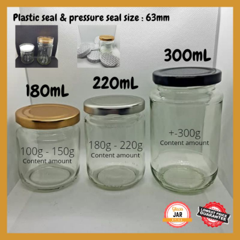 [12BOTOL] Botol Kaca 1 carton 300ml Glass Jar Balang Kaca Doorgift 12cm ...
