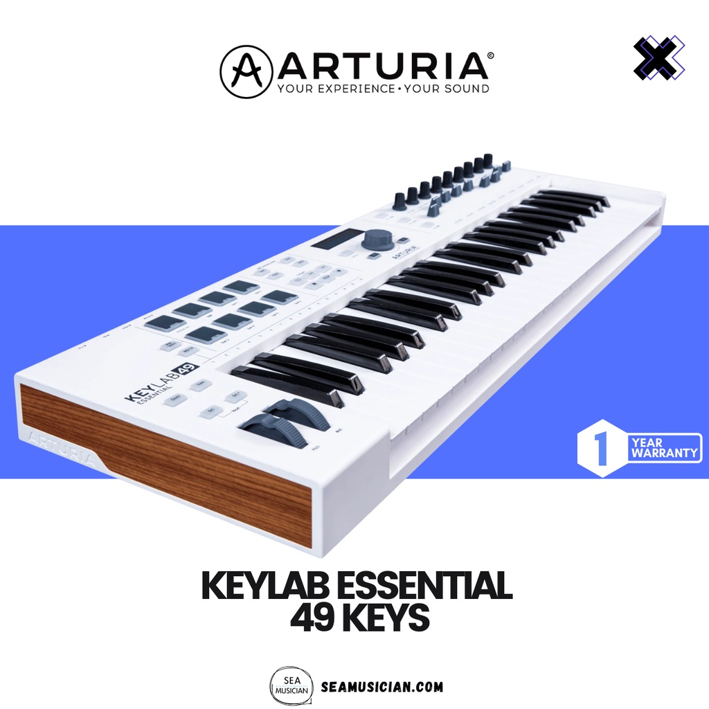 ARTURIA KEYLAB ESSENTIAL 49 KEYS MIDI CONTROLLER KEYBOARD (49 key lab ...