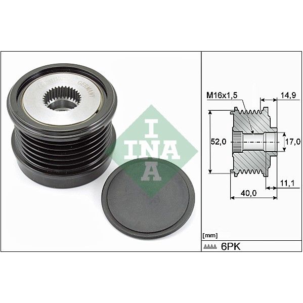 Mercedes Benz INA GERMANY OEM Alternator Pulley W204 W205 W212 W207 ...