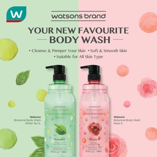 Watsons Love My Skin Botanical Gel Bath Body Wash 1 Litre 1000ml Watson ...