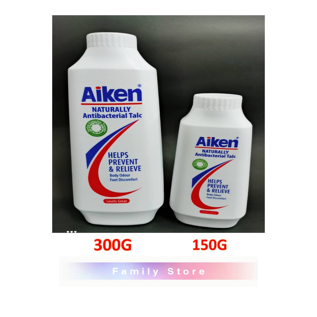 AIKEN NATURALLY ANTIBACTERIAL TALC POWDER (75G/150G/300G) | Shopee Malaysia