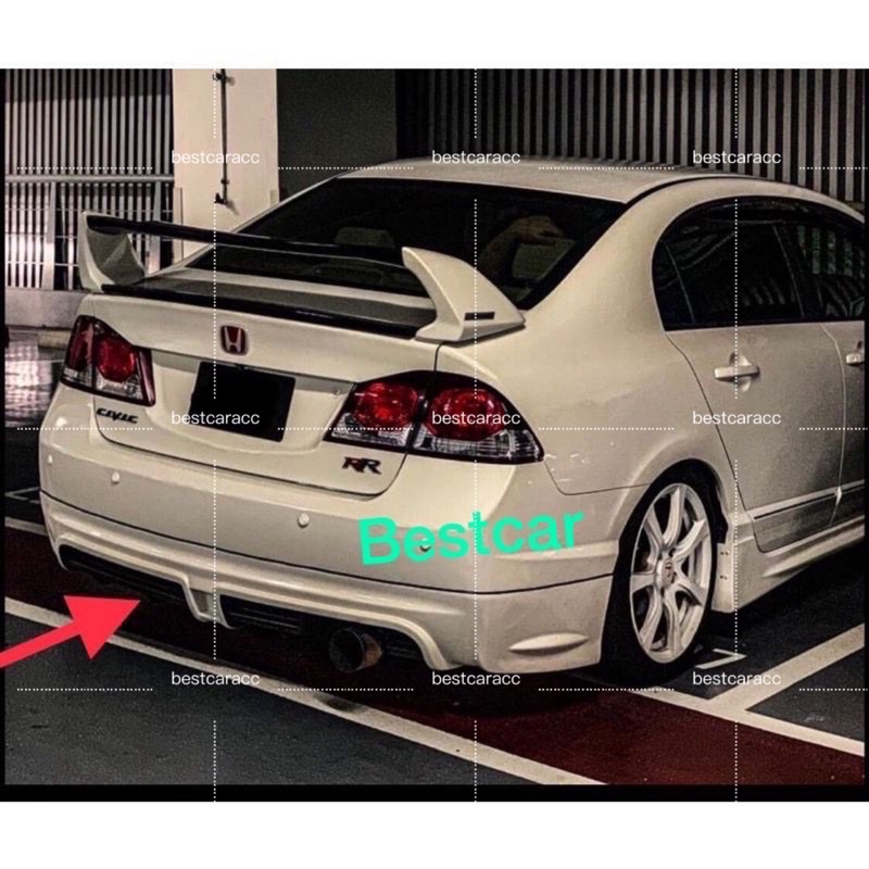 🔥CIVIC FD FD1 FD2 MUGEN RR REAR SKIRT SKIRTING LIP PU SINGLE EXHAUST 十 ...