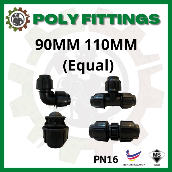 HDPE Poly Fitting Poly Pipe Connector Socket/ Tee/ End cap/ Elbow 90mm ...