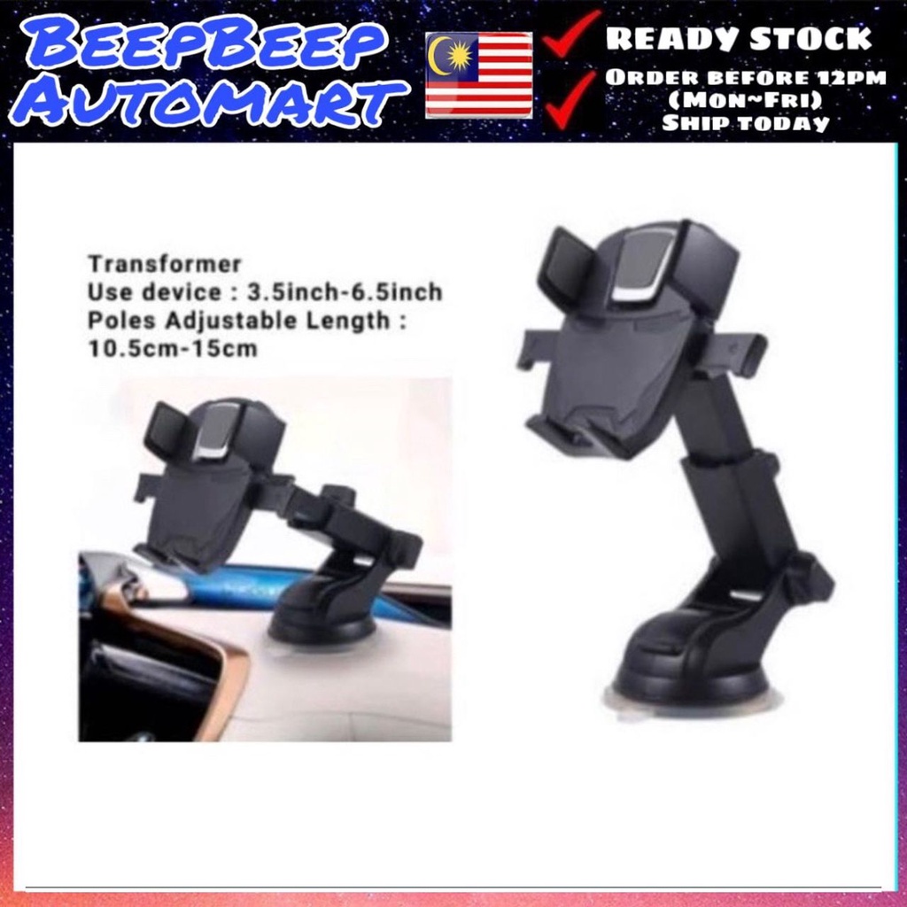 Transformer Universal 360° Long Neck Car Mobile Phone Holder Stand with Silicon Sucker (With ...