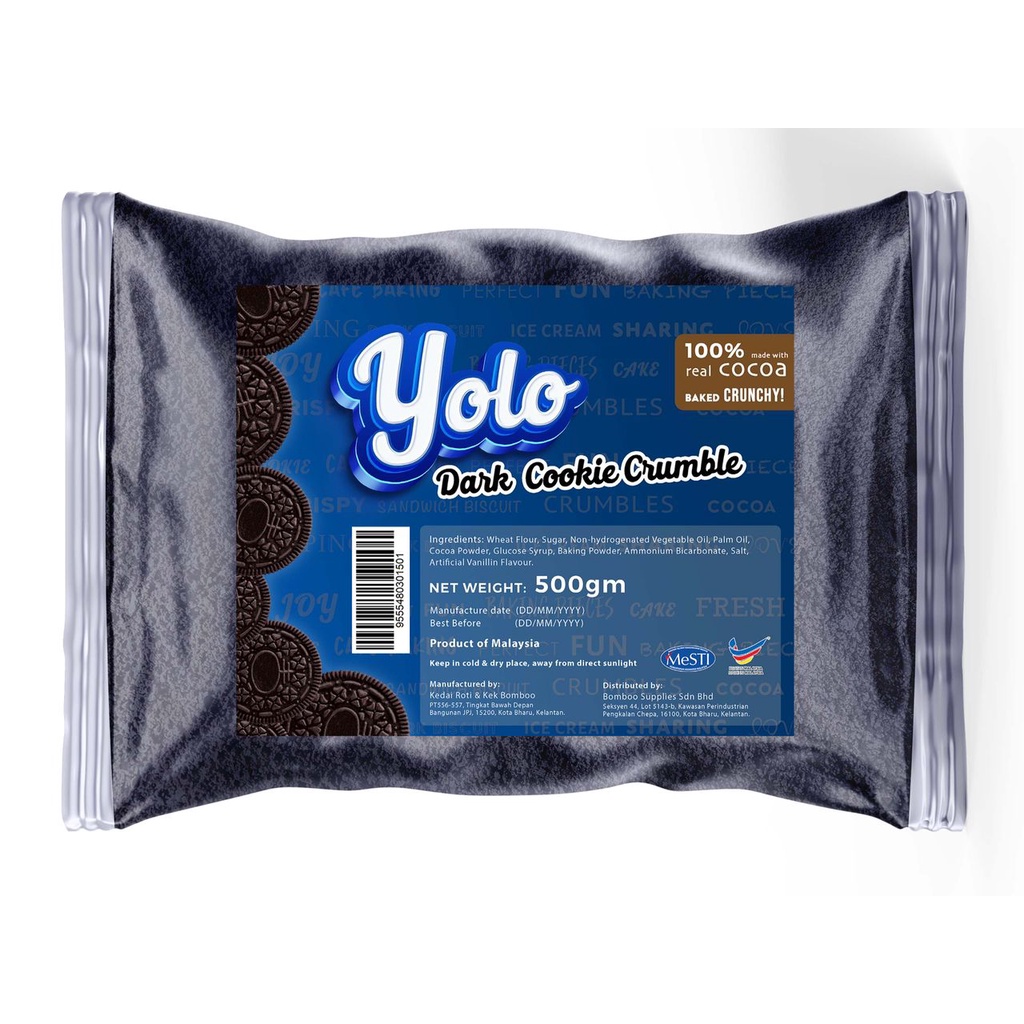 YOLO DARK CHOCOLATE COOKIE CRUMBLE 100% MADE WITH REAL COCOA BAKED ...