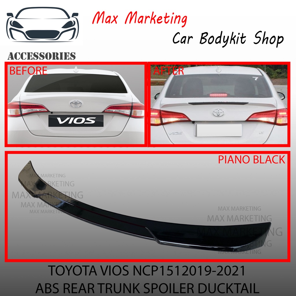 TOYOTA VIOS NCP151 2019-2021 ABS REAR TRUNK SPOILER DUCKTAIL WITH PAINT ...