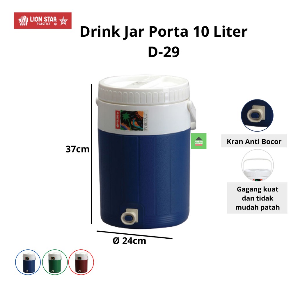 Lion Star Drinking Water Jar Porta Drink Jar D-29 10 LITER | Shopee ...