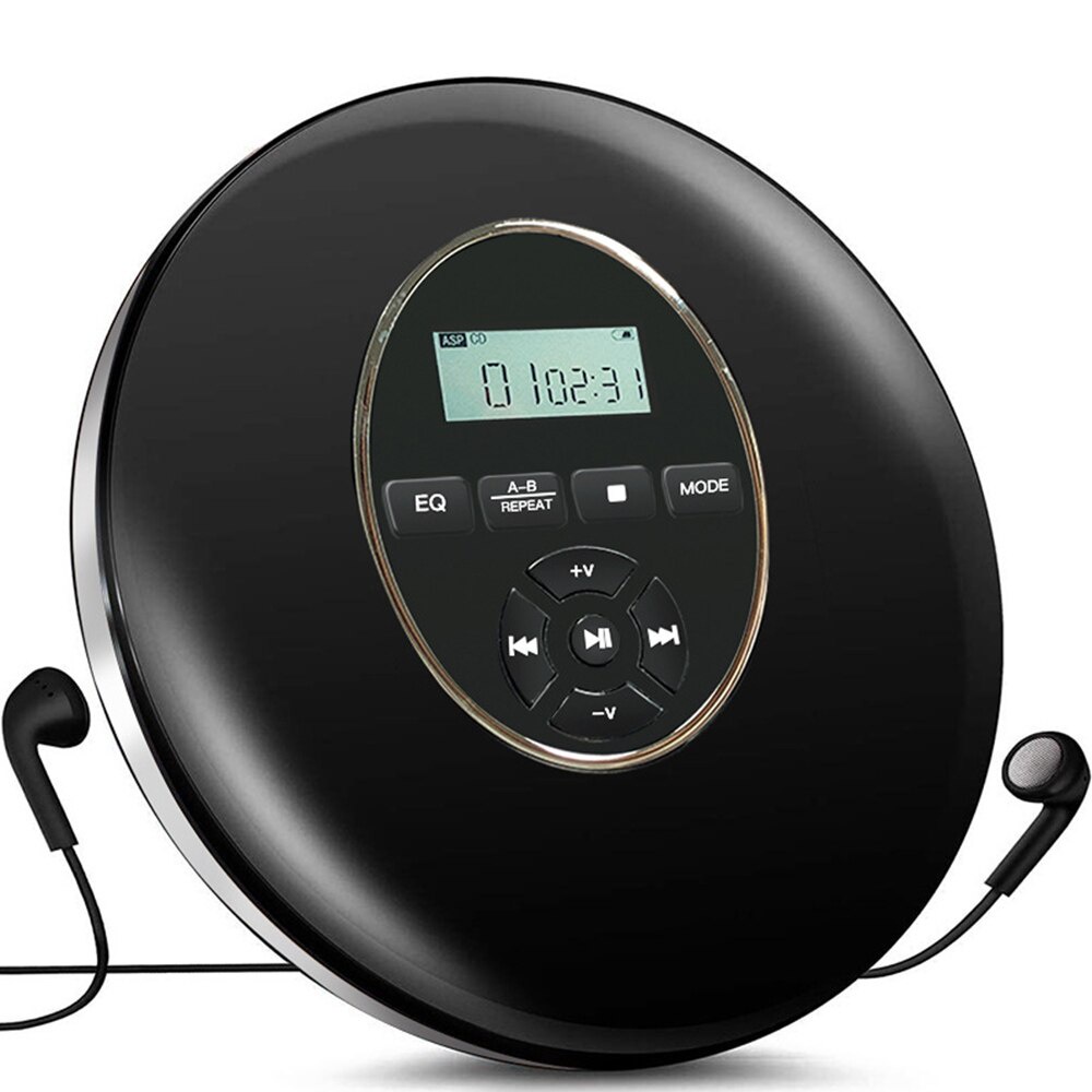 Round Style Portable CD Player Headphone HiFi Music Reproductor CD ...