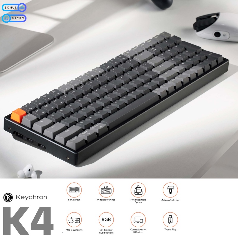 Keychron K4 Version 2 RGB Backlight Aluminum Mechanical Wireless Keyboard | Shopee Malaysia