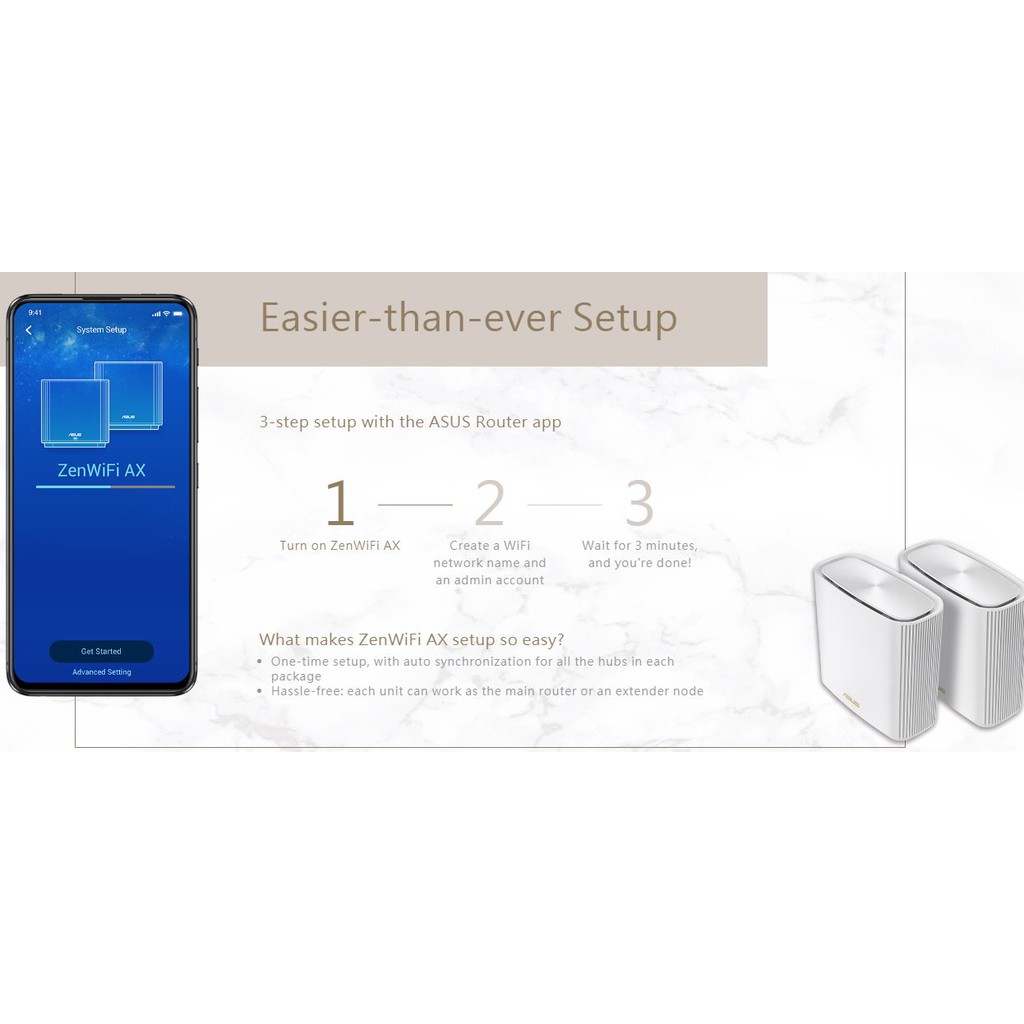 ASUS Mesh Router ZenWiFi AX (XT8) V2 AX6600 Tri-band / ZenWiFi XD5 ...