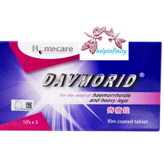 Davmorid Film Coated Tablets 3X10s for The Relief of Haemorrhoids and ...