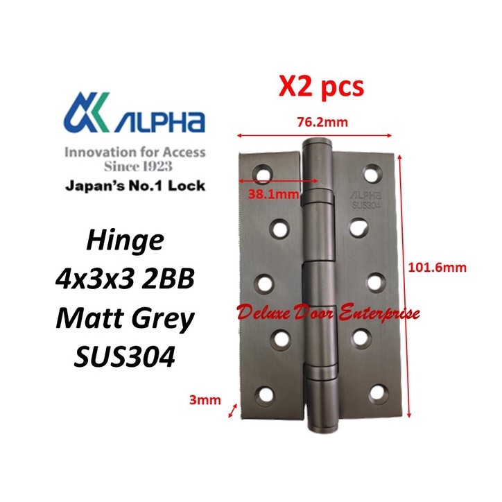 Alpha Hinge 4x3x3 2BB / SUS304 Hinge / Hinge / 4 inch hinge / hinges ...