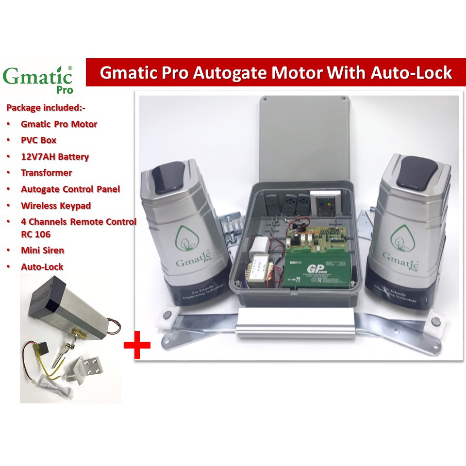 Gmatic Pro Autogate Motor With Auto-Lock (Optional) for Swing & Folding ...