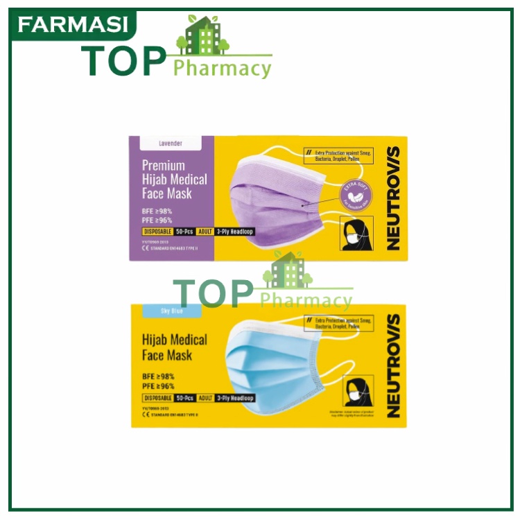 Neutrovis 3 Ply Hijab Medical Face Mask / Hijab Premium Medical Face ...