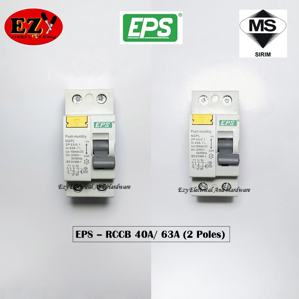 EPS ELCB 40A/63A (RCCB) (SIRIM APPROVED) | Shopee Malaysia