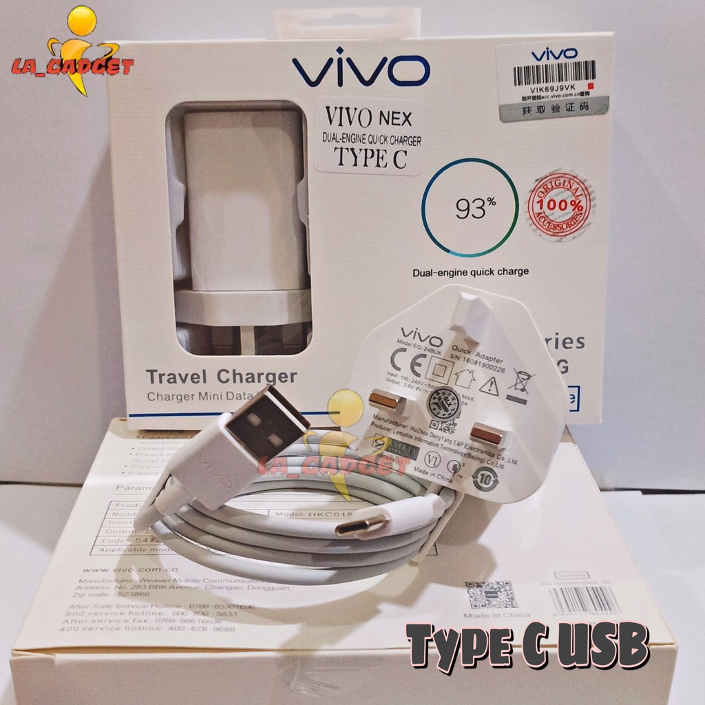 Vivo Dual-Engine Type C USB Quick Charge 3A Power Qualcomm Adapter with ...