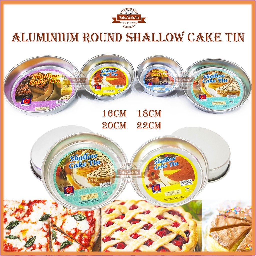 Aluminium Shallow Round Cake Tin Mould (16CM/18CM/20CM/22CM) | Loyang Kek Bulat | Shopee Malaysia