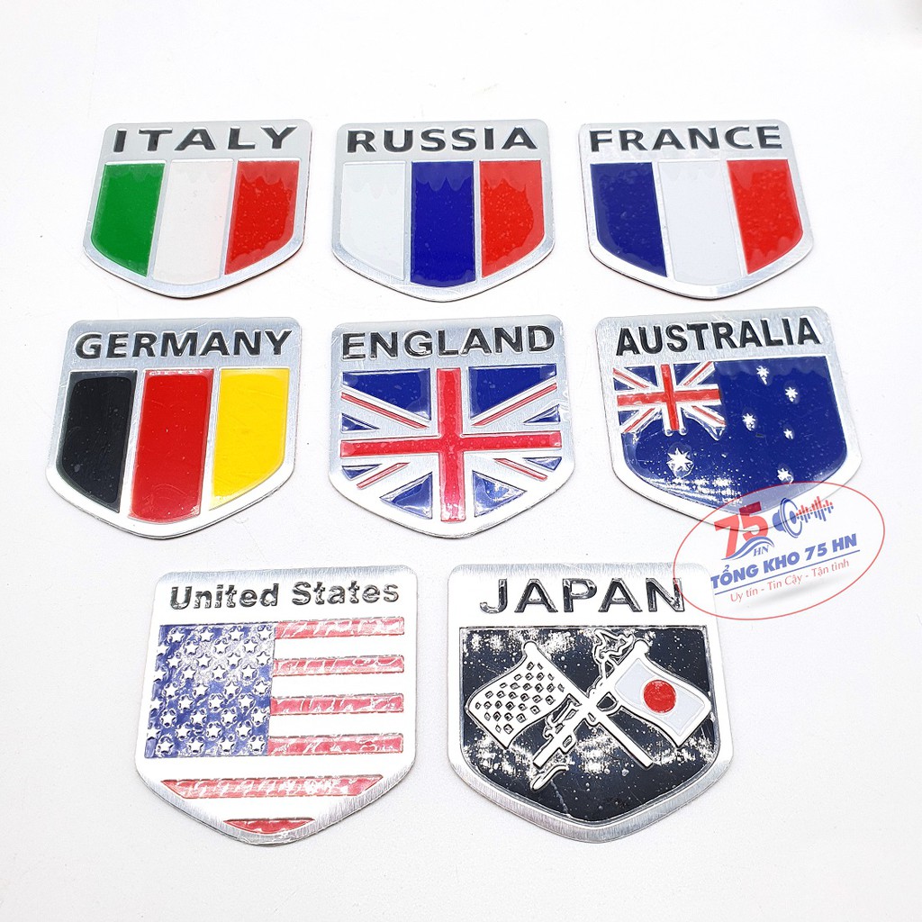 Aluminum decal sticker for car decoration with flags of countries ...