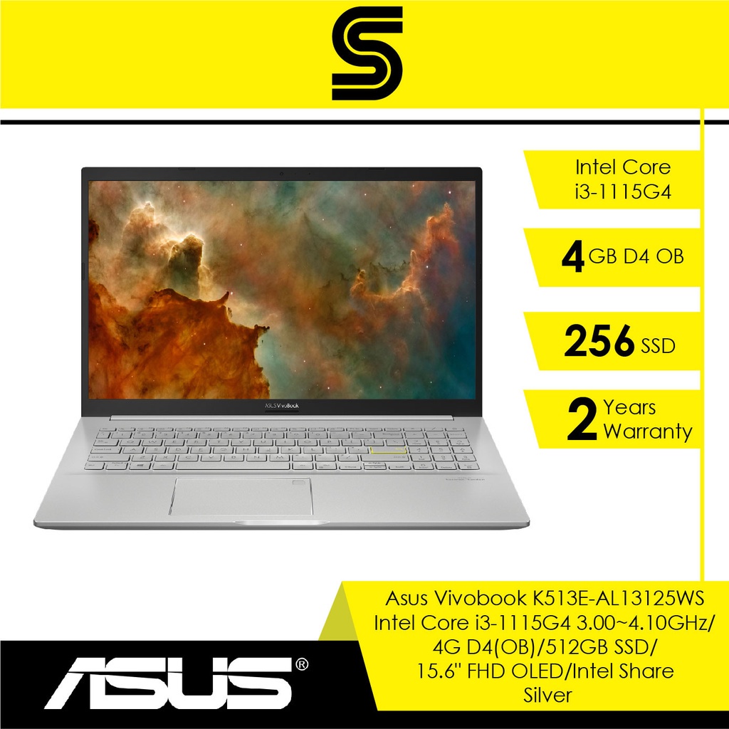 Asus Vivobook K513E-AL13125WS Silver/Intel Core i3-1115G4/4G D4/512GB ...