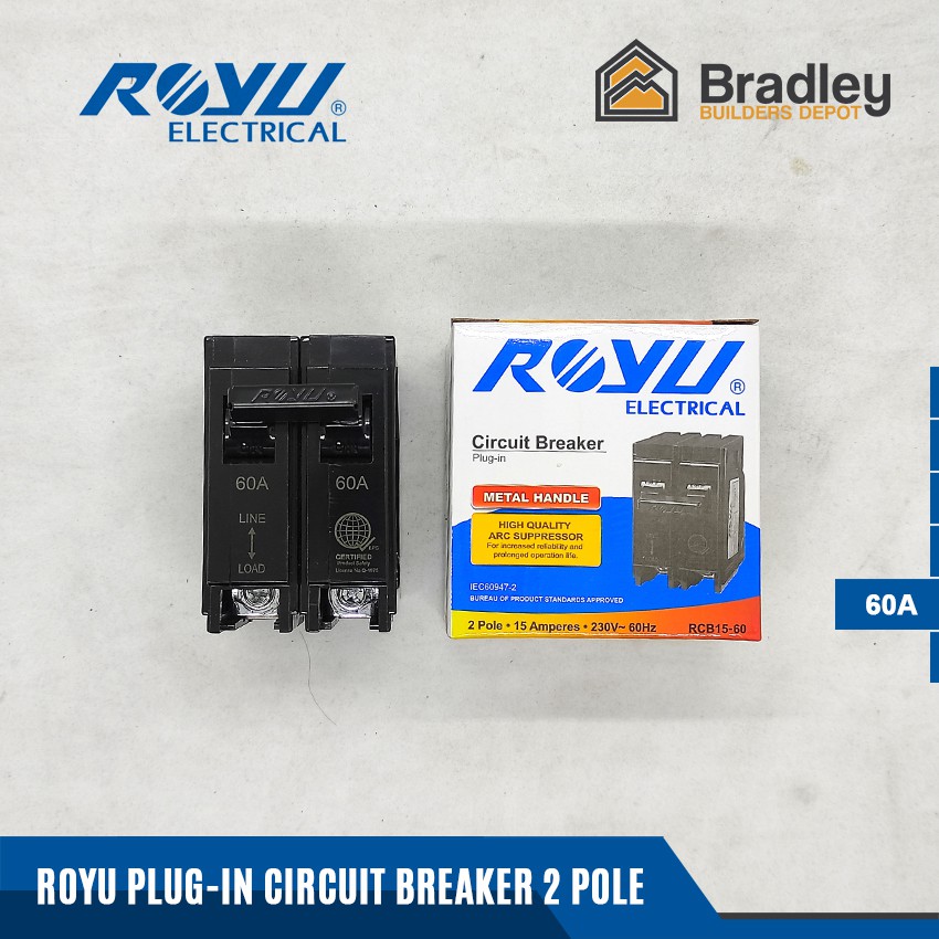 Royu Plug-in Circuit Breaker 2 Pole (Mechanical Lug Terminal) | Shopee ...