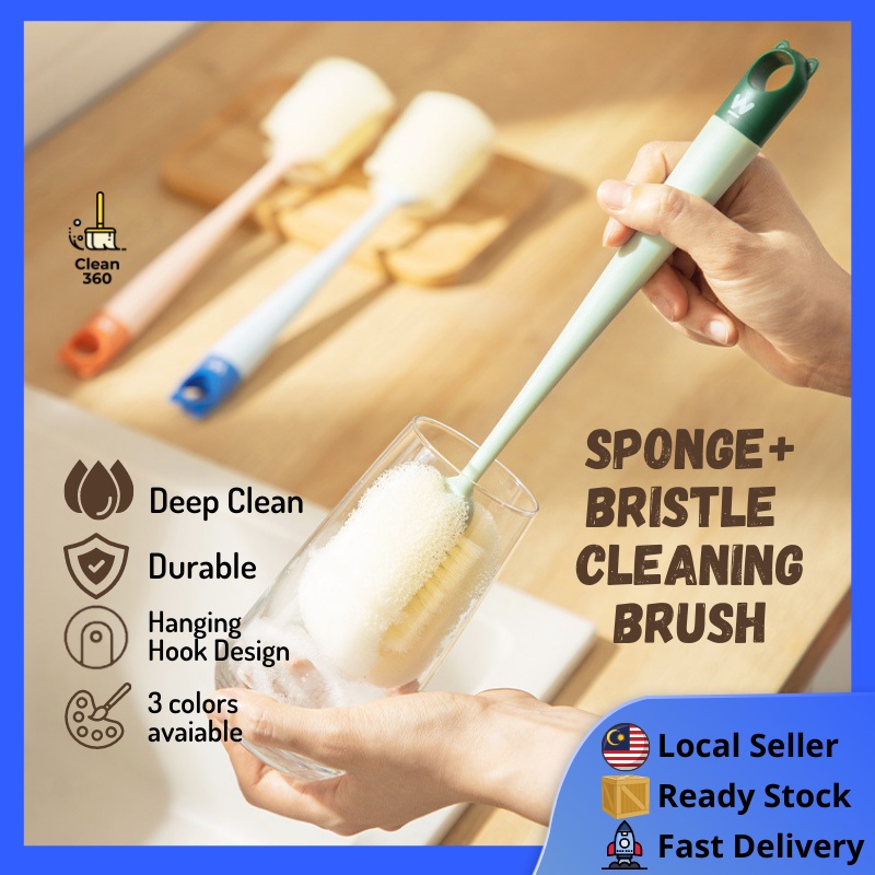 Long Handle Bottle Brush Water Bottle Cleaning Brush Berus Botol Susu ...