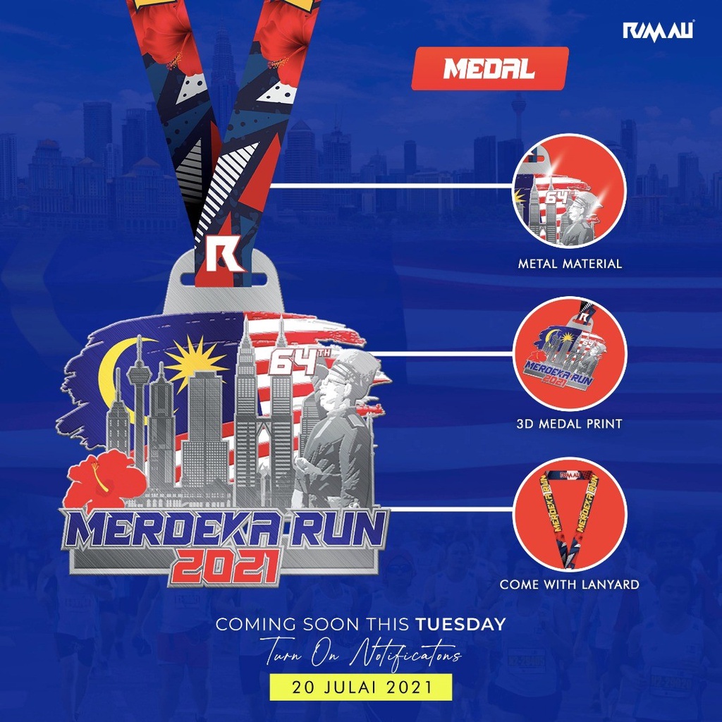 [ END YEAR SALE ] MEDAL MERDEKA RUN EDITION 2021 | Shopee Malaysia
