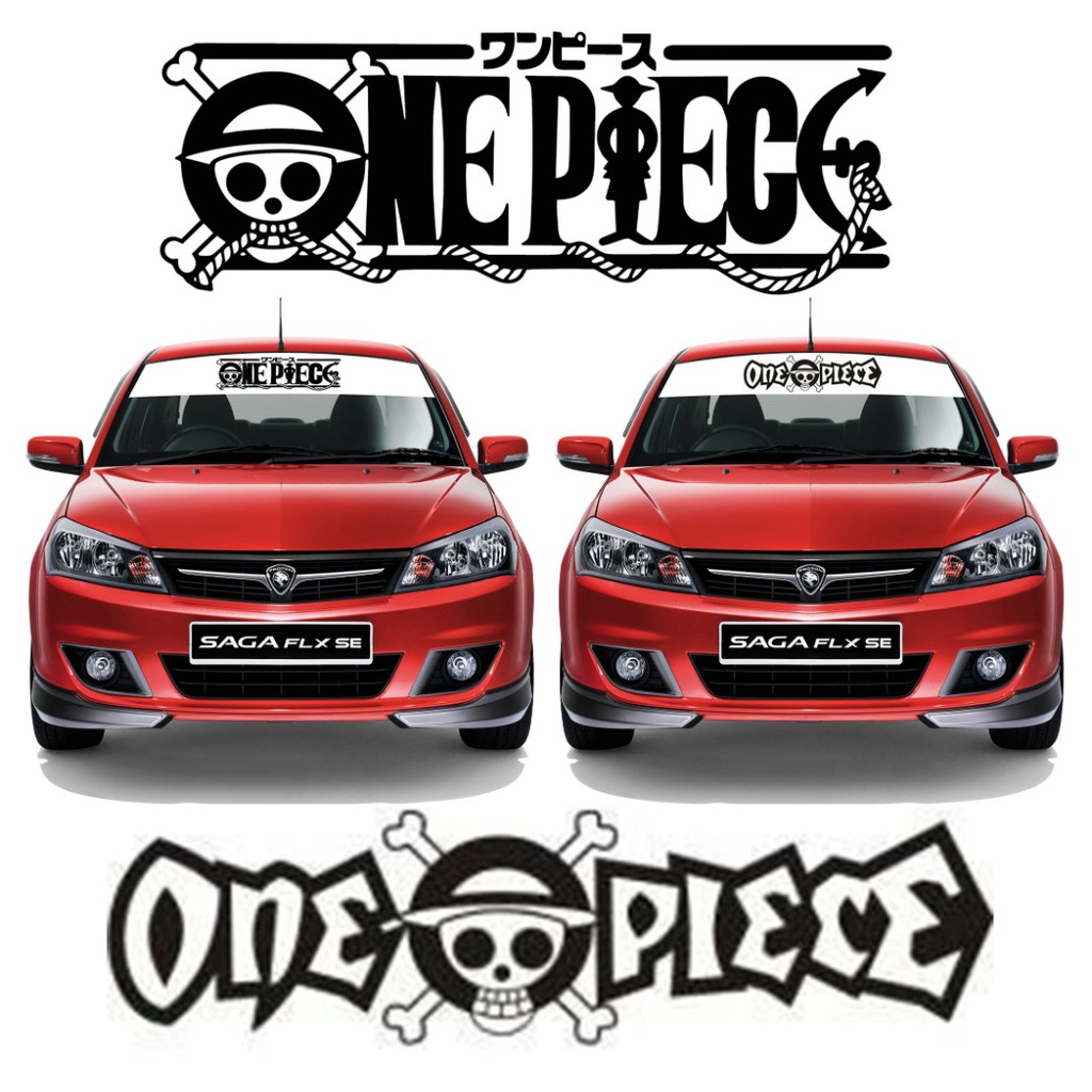 [Sticker Windscreen] Sticker Cermin Depan Design ONE PIECE. Boleh tukar ...