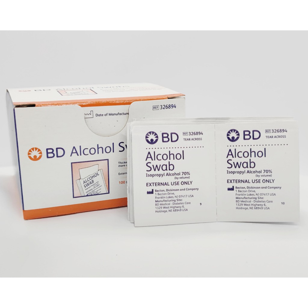 BD Alcohol Swabs 100s (70% Isopropyl Alcohol)/ Connecx Alcohol Swabs ...