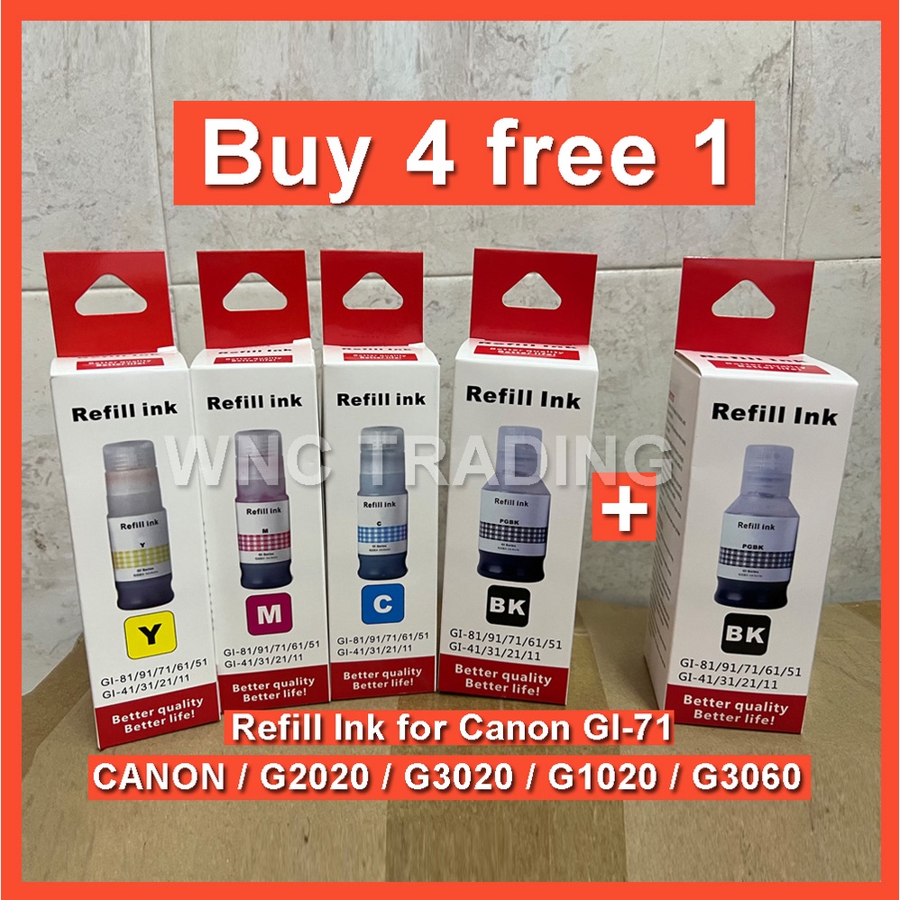 GI-71 / Gi71 /Compatible Refill Ink for Pixma G Series Printer G1020 ...