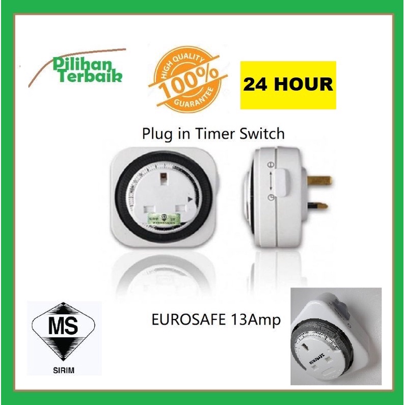 Eurosafe 13amp 24hours Plug In Timer Switch [sirim] Shopee Malaysia
