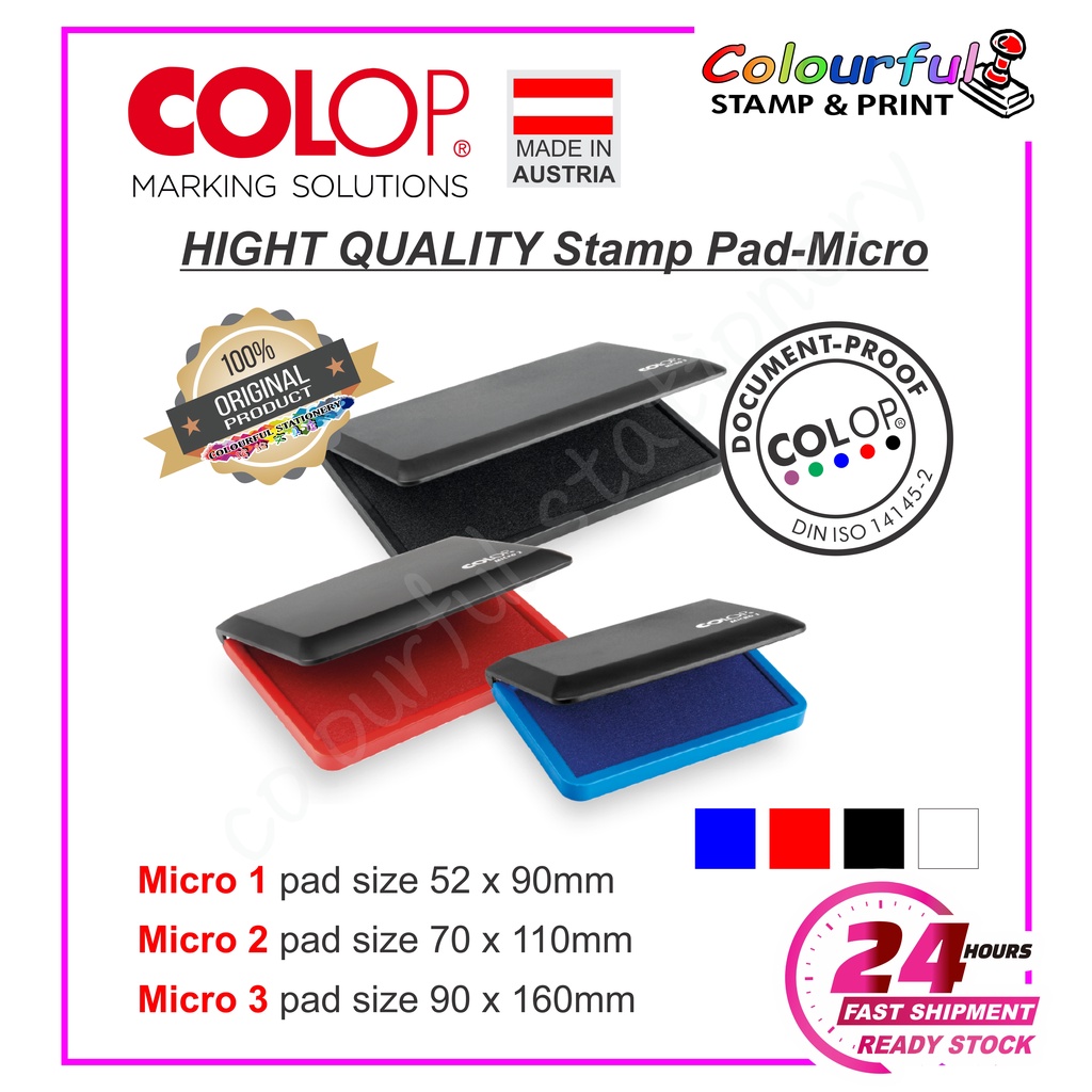 Colop High Quality Stamp Pad Micro1, 2, Extra Size Micro3. | Shopee Malaysia