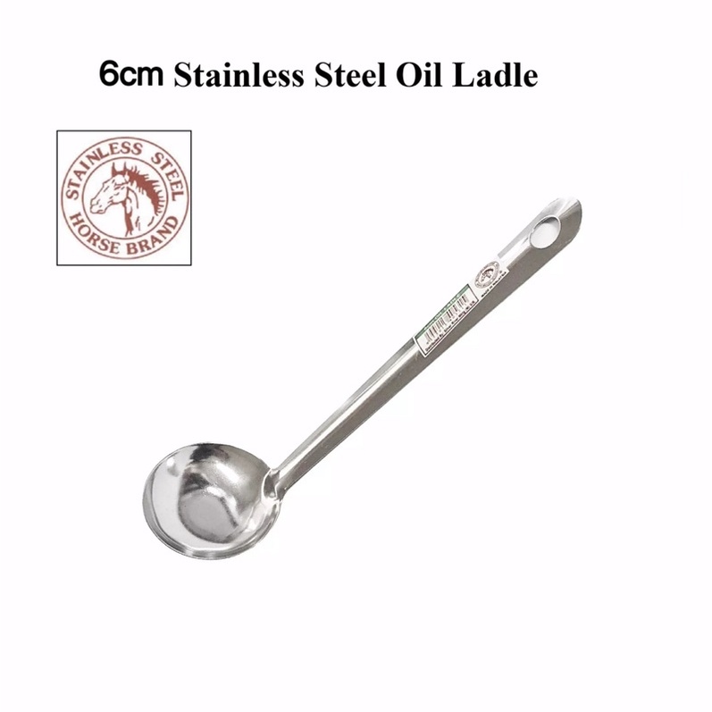 HORSE Brand 6cm Stainless Steel Oil Ladle / Senduk Minyak Steel / Ladle ...