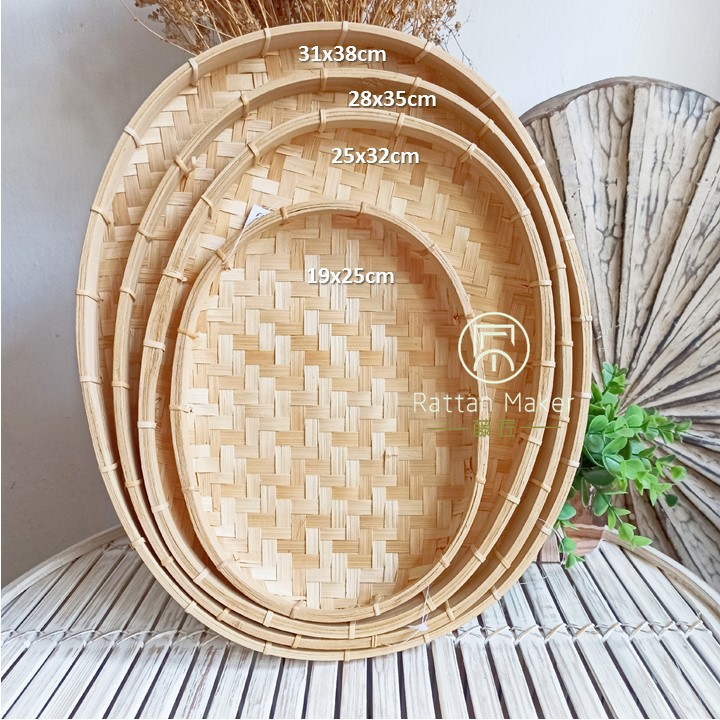 Nyiru Buluh Bujur Anyaman Tampi Kilat Makanan / Bamboo Tray / Display ...