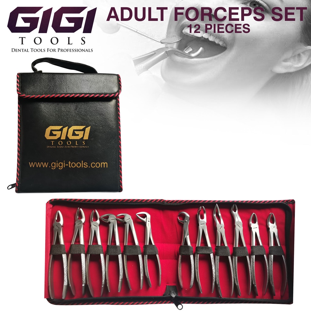 GIGI Tools Extracting Forceps Set 12Pcs Adult Forceps Kit For ...