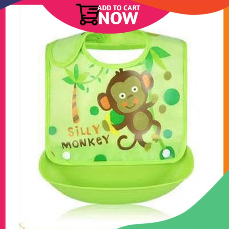 (Ready Stock) Water (PW)Resistant Silicone Baby Bib with Food Catching ...