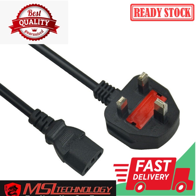 PREMIUM PC POWER CORD 3 Pin UK Power Cord Cable for PC Computer Power ...