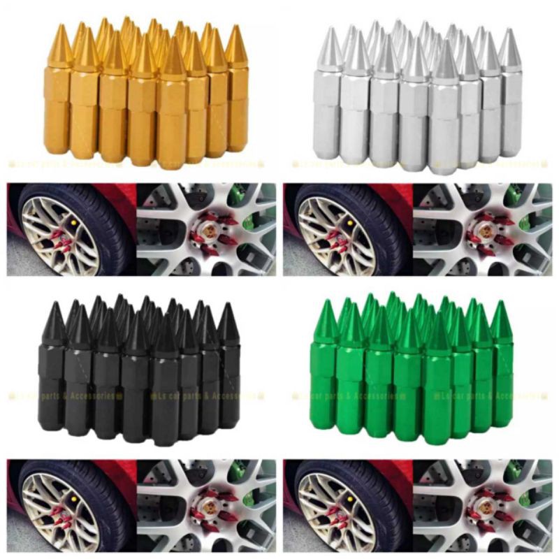 Lock Valve Tire Titanium Colour Rainbow Lug Rim Cap Sport Blox Nut Myvi ...