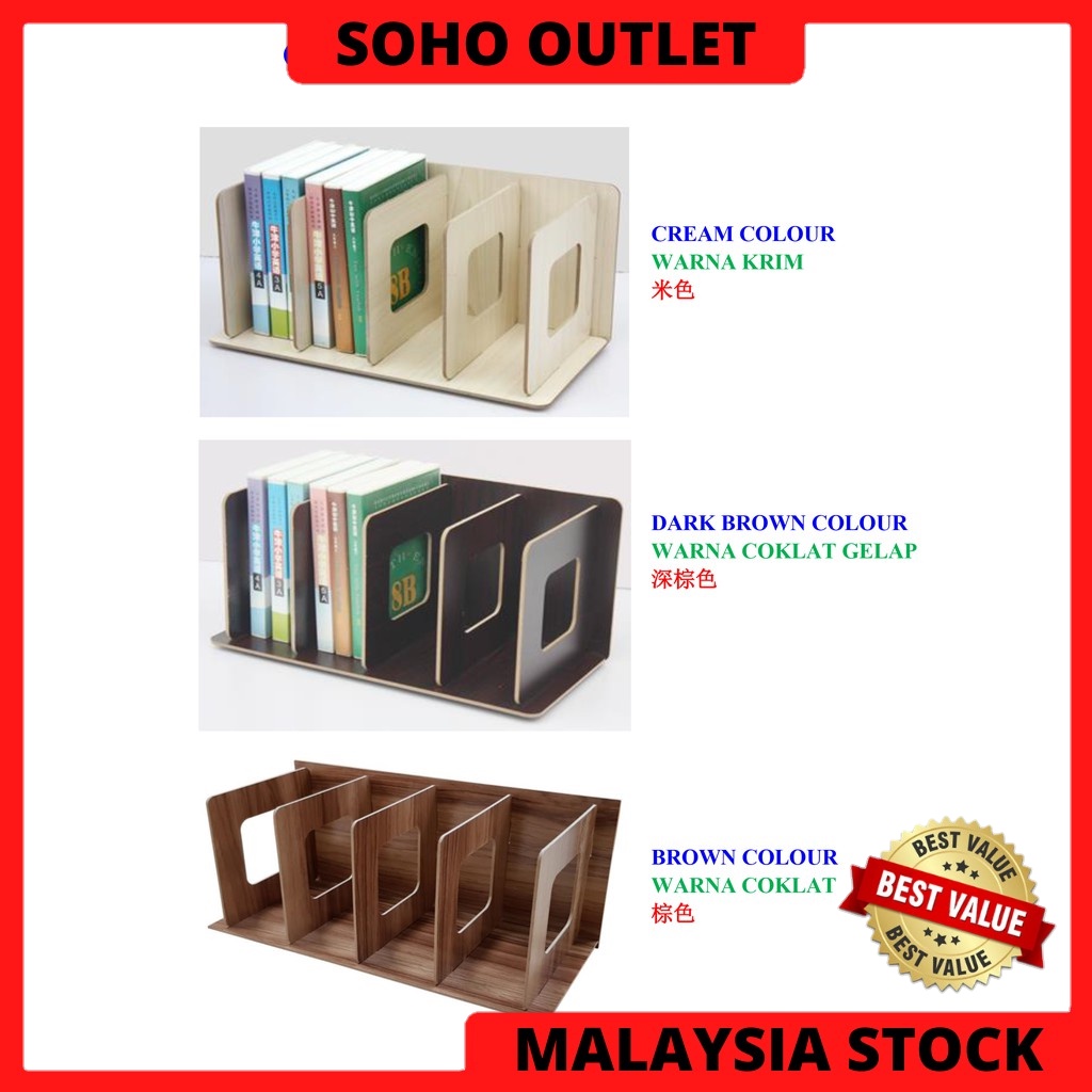 Rak Buku Kayu Simple Design Organizer Wooden Desktop Book Rack DIY ...