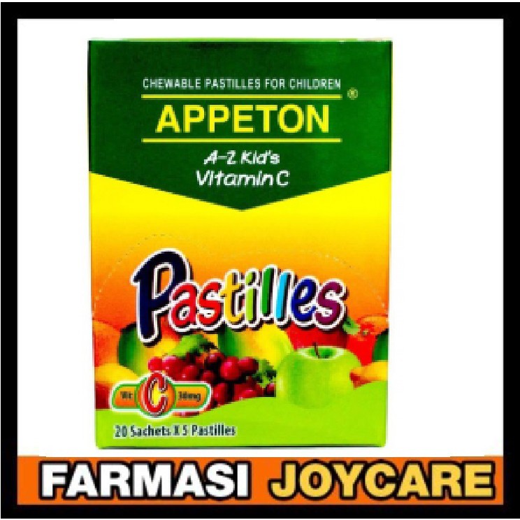 Appeton A-Z Kids Vitamin C 30mg Pastilles 5's x 20 Sachets (Exp : July ...