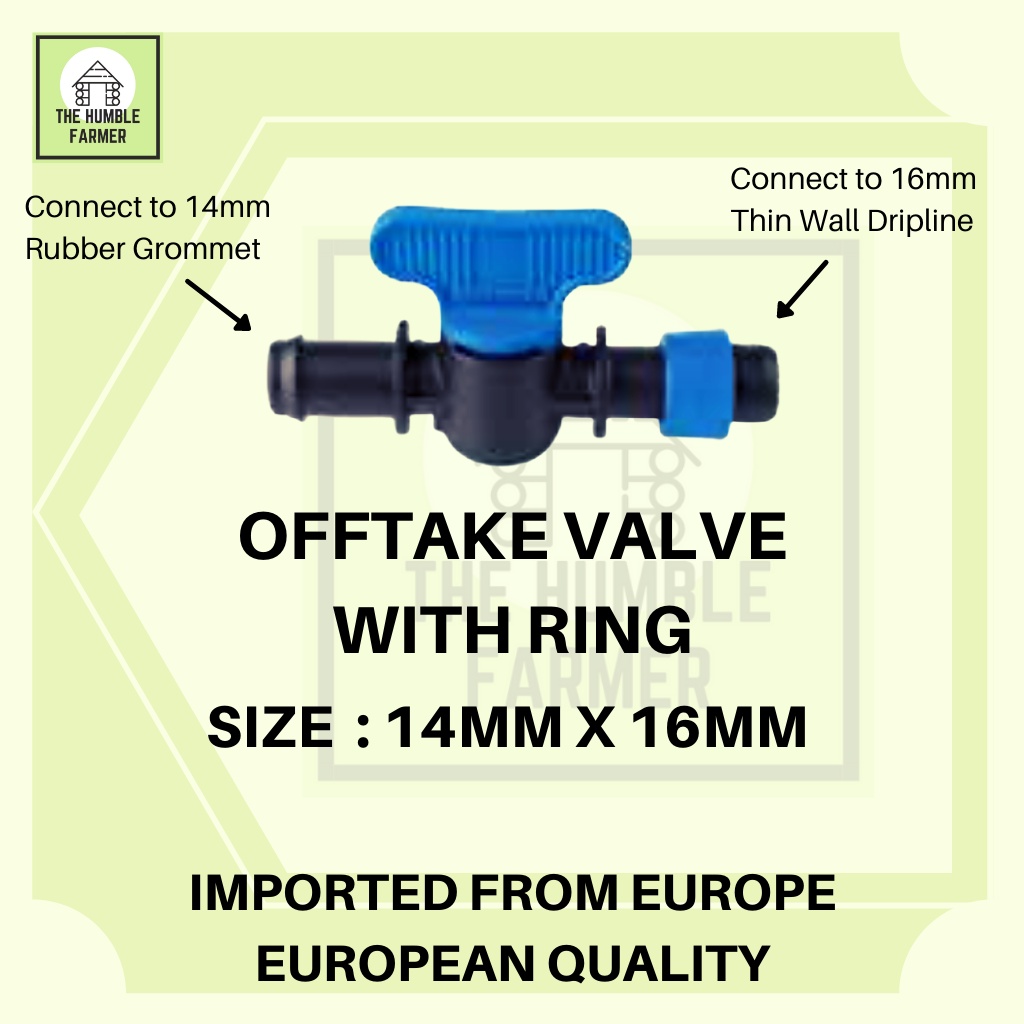 [1 PCS] OFFTAKE VALVE WITH RING 14MM X 16MM LDPE POLY PIPE FITTINGS ...