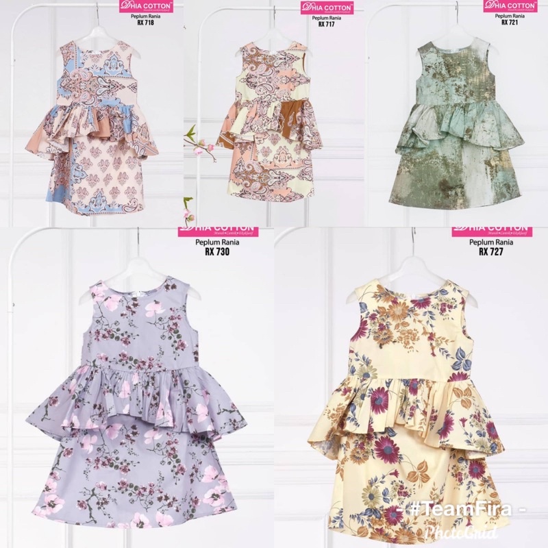 🔥NEW DESIGN🔥 peplum rania kids by DHIA COTTON | Shopee Malaysia
