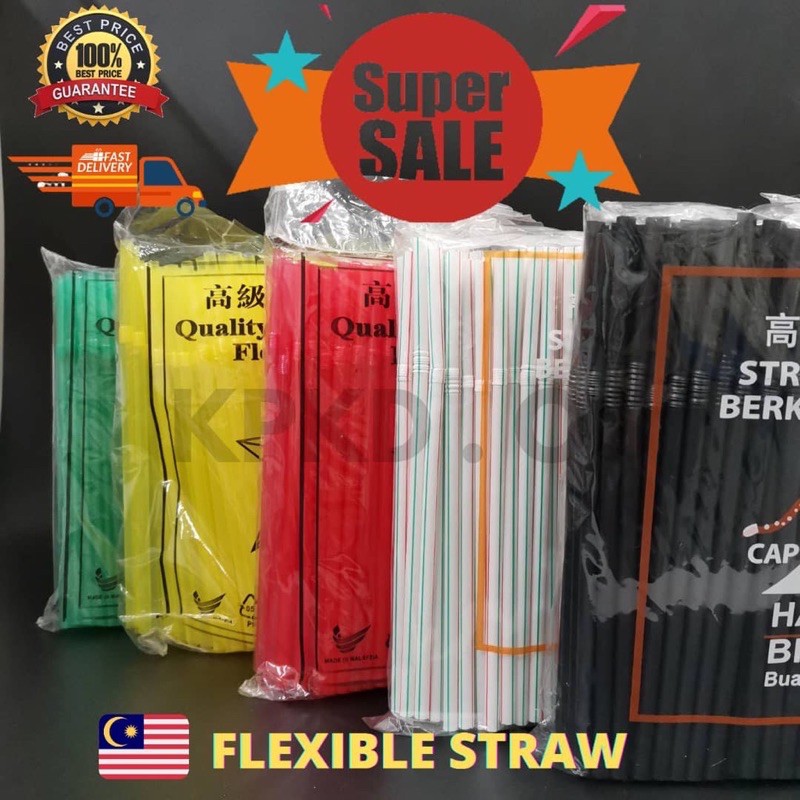 250pcs STRAW BOLEH BENGKOK !!! FLEXIBLE STRAW !!! MURAHHH !!!! | Shopee ...