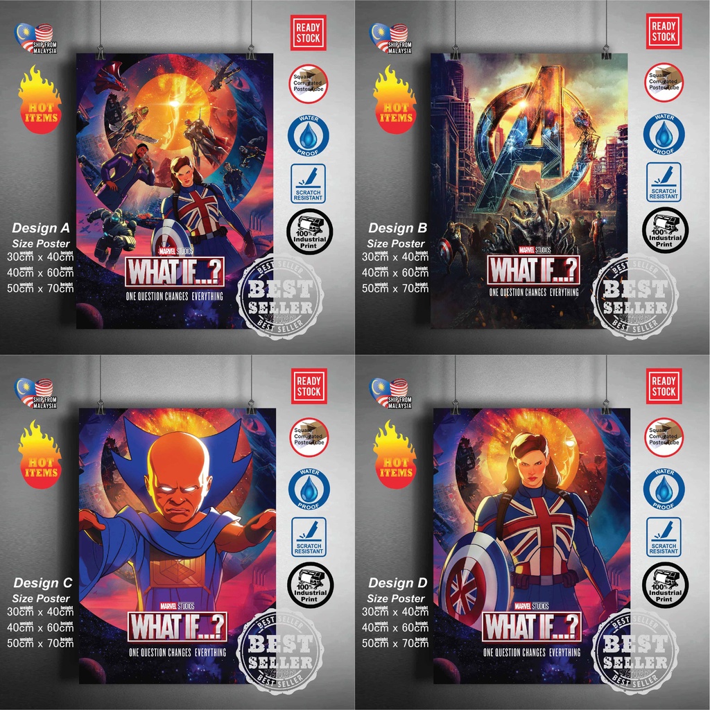 (READY STOCK) Marvel What If ? Poster The Avengers iron Man Spider-Man ...